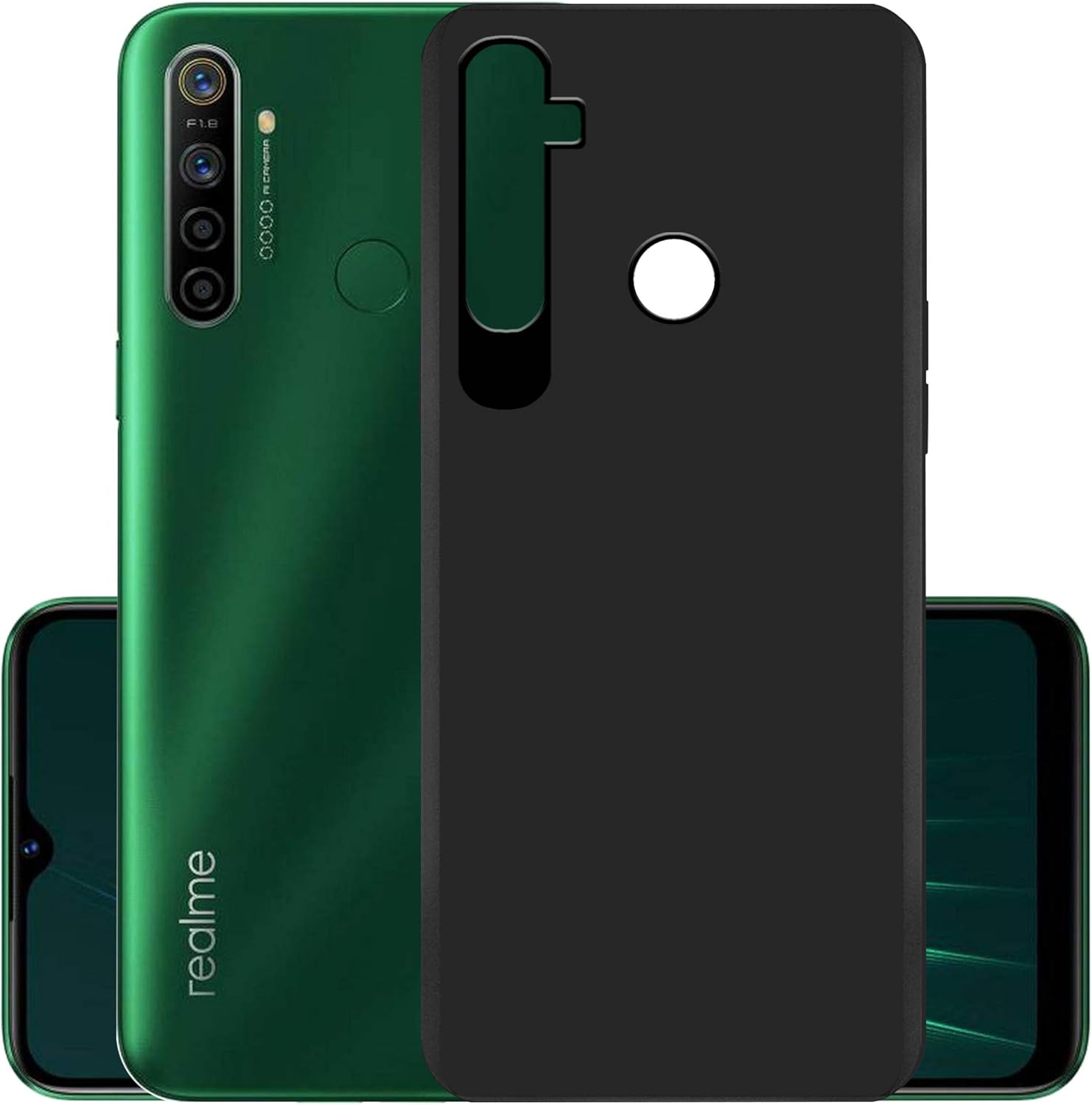Hupshy Soft TPU Back Cover for Realme 5i - Black: Amazon.in: Electronics
