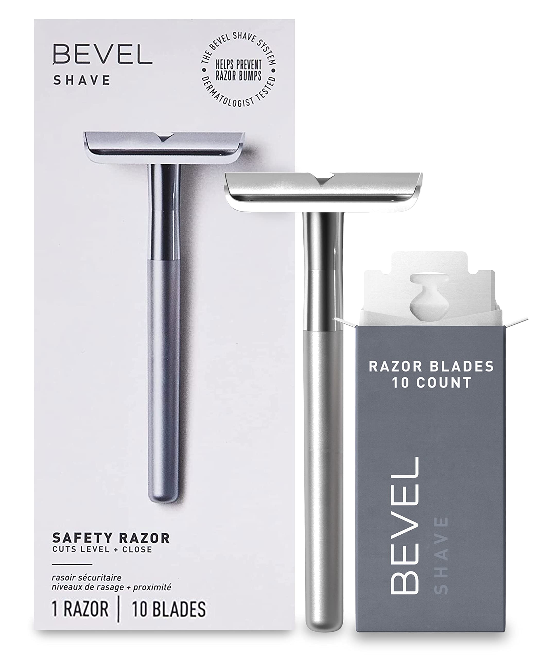 Mua Bevel Safety Razor with Brass Weighted Handle and 10 Double Edge ...