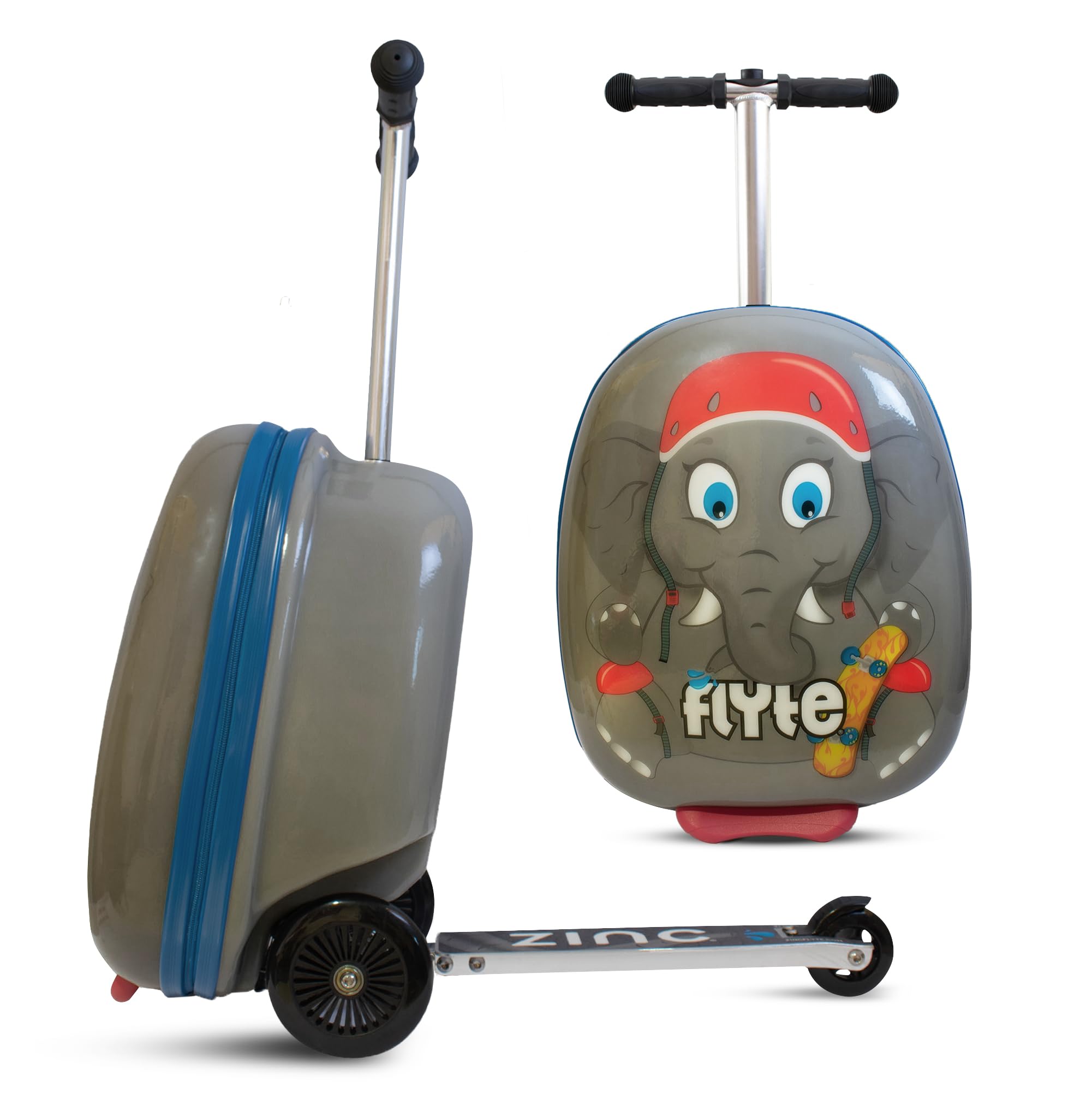 Flyte Eddie The Elephant Scooter Suitcase - 2-in-1, 18 inch Ride on ...