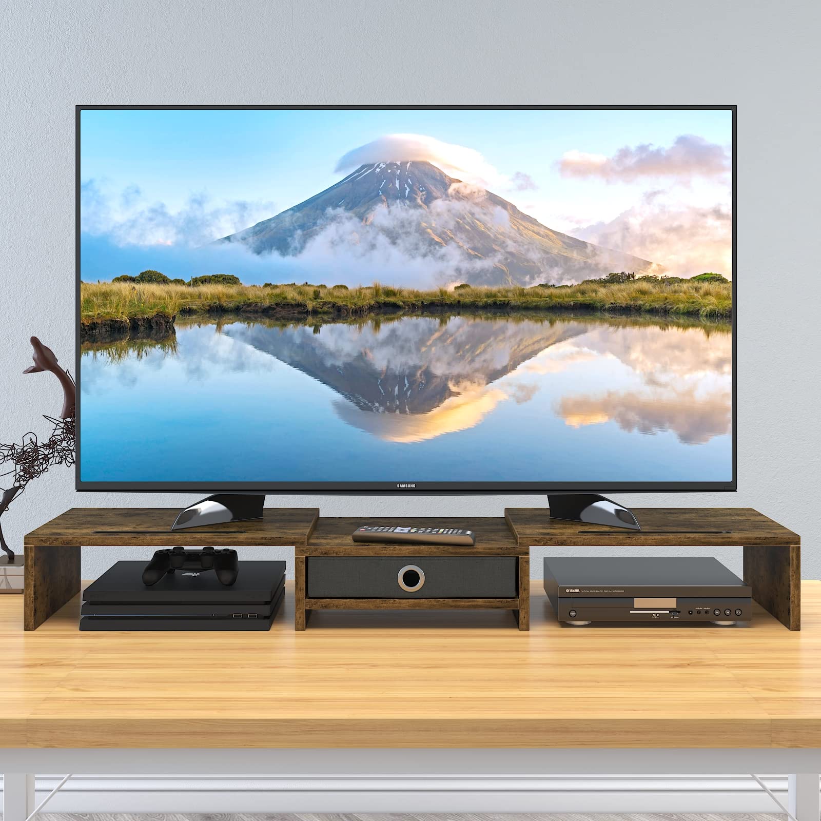 Mua WESTREE Dual Monitor Stand Riser with Drawer, 3 Shelf Computer ...