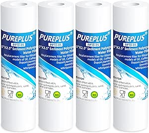 PUREPLUS 5 Micron 10" x 2.5" Whole House Sediment Home Water Filter ...