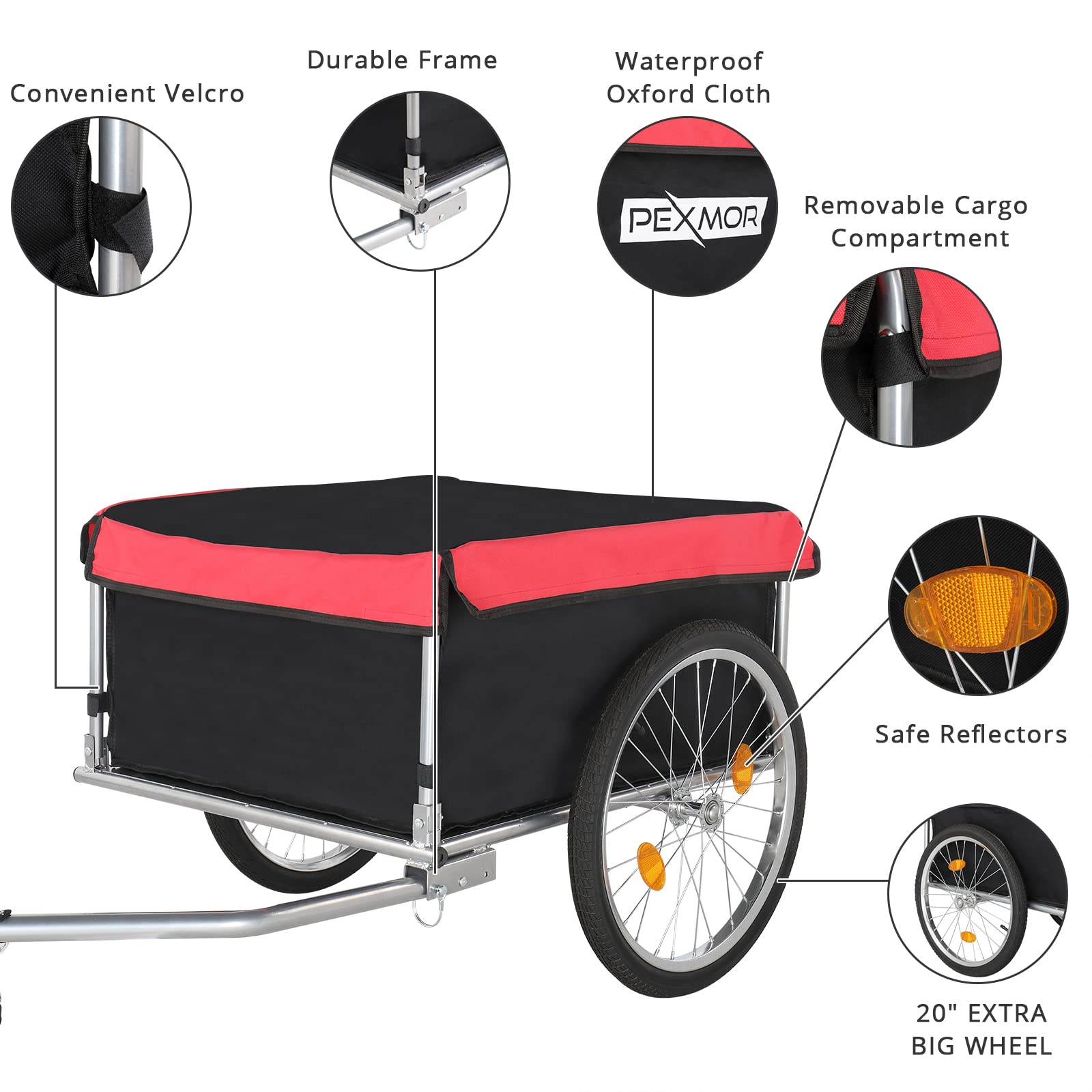 Mua PEXMOR Bike Cargo Trailer, Foldable Bicycle Cart Bike Wagon Trailer ...