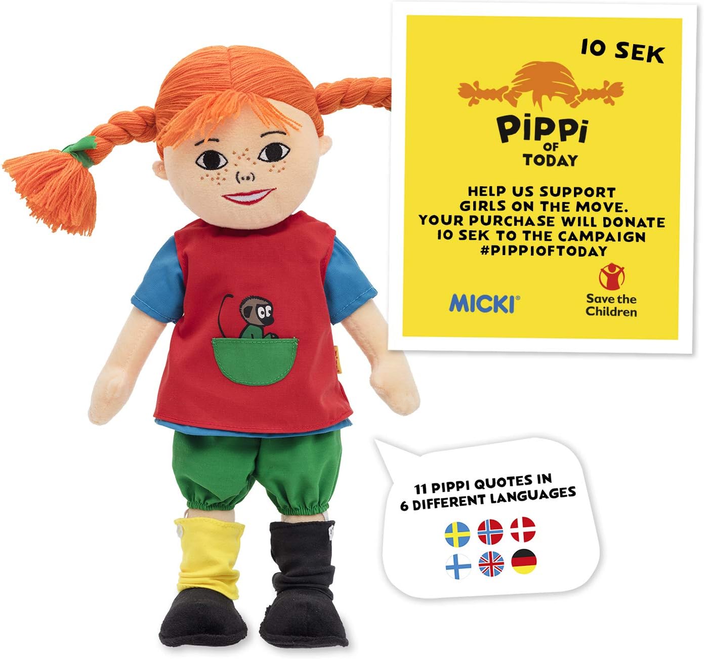 PIPPI LONGSTOCKING Talking Doll — 75 Year Anniversary Doll — 11 Pippi ...