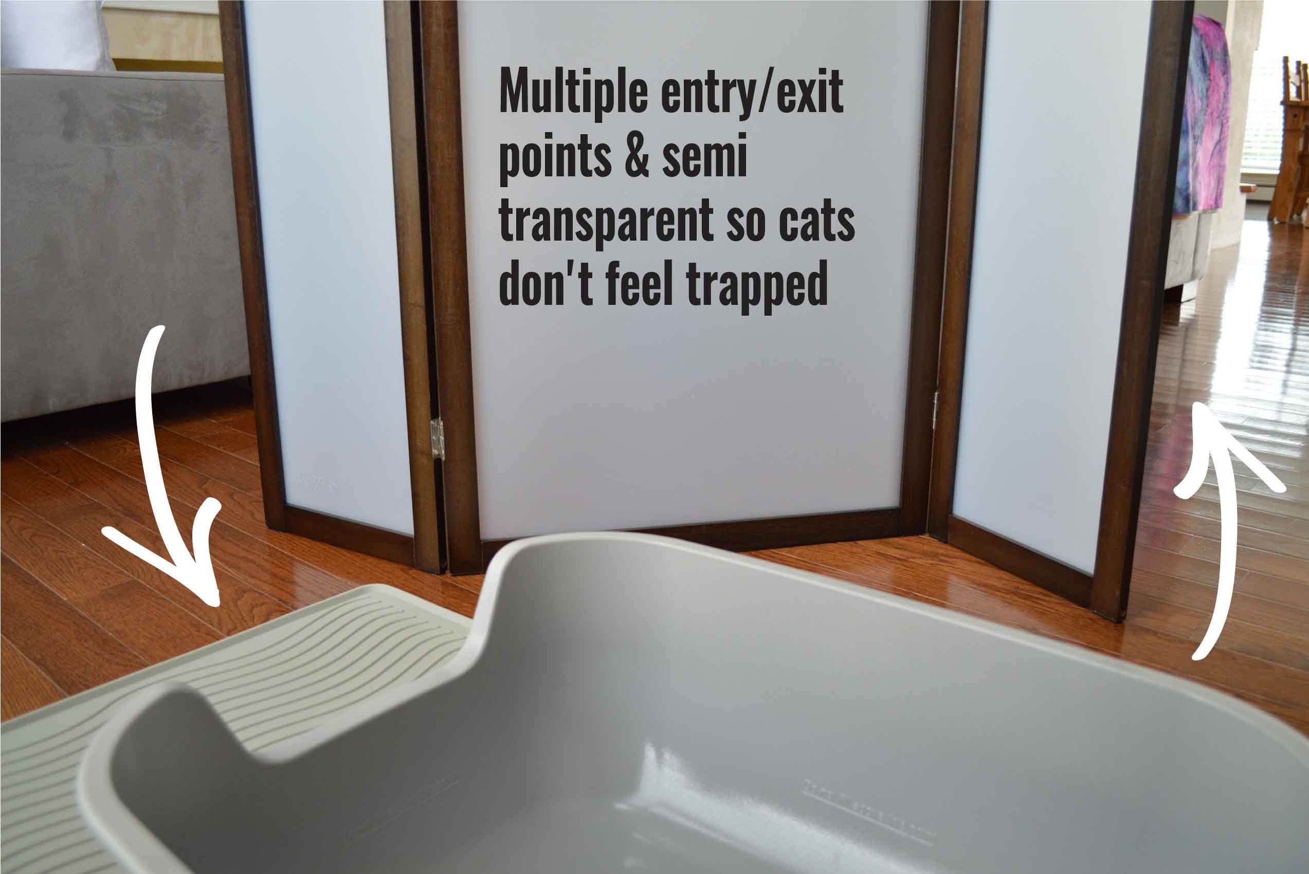 PetFusion ModestCat Litter Box Privacy Screen (3' Tall; 4' Wide). 2-Way ...