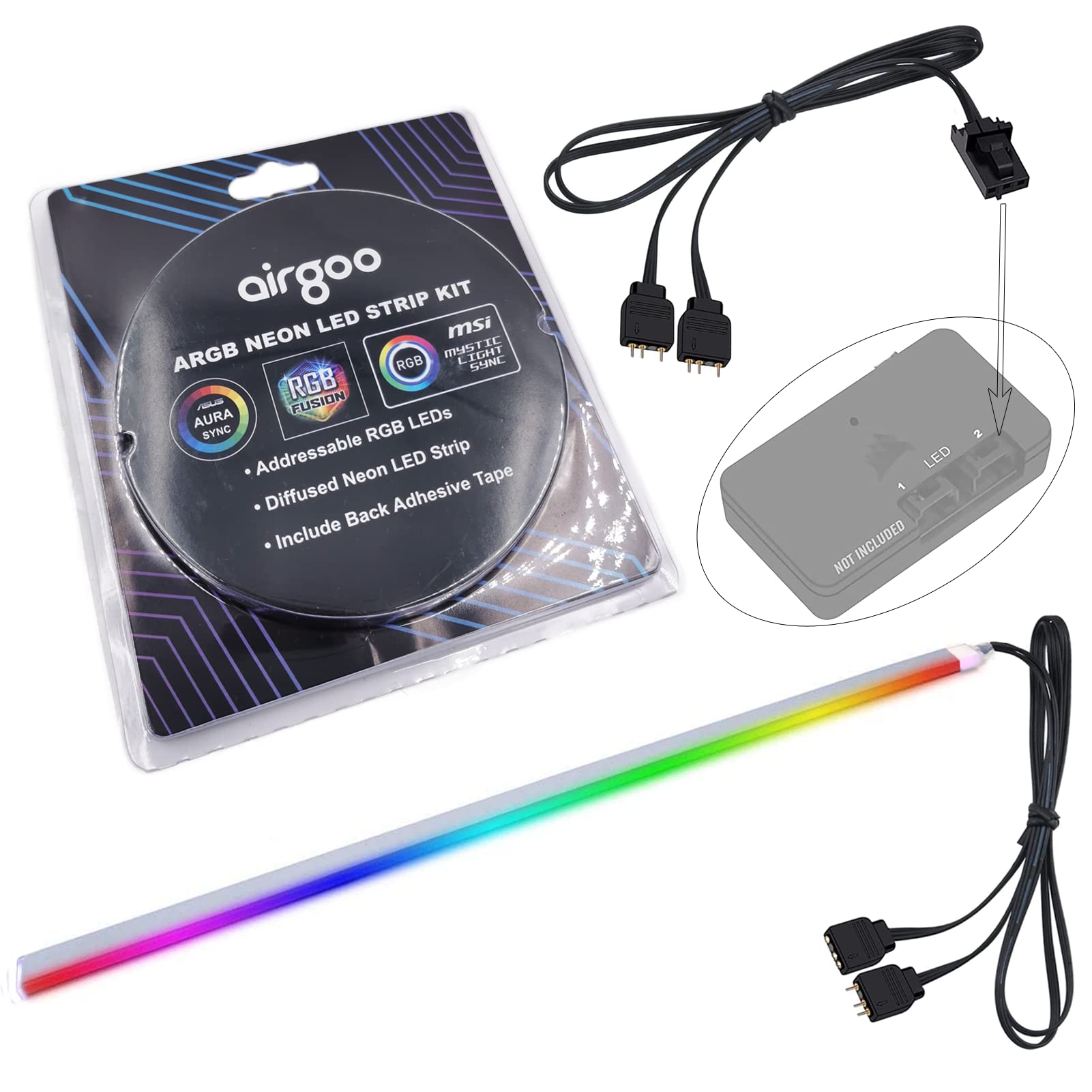 Mua airgoo NEON Addressable RGB PC LED Strip, 1x16inch 30 LEDs Diffused ...
