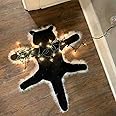 Amazon.com: DNIEBW Light Up Fried Cat Rug Decorative Fur Trimmed Rug ...
