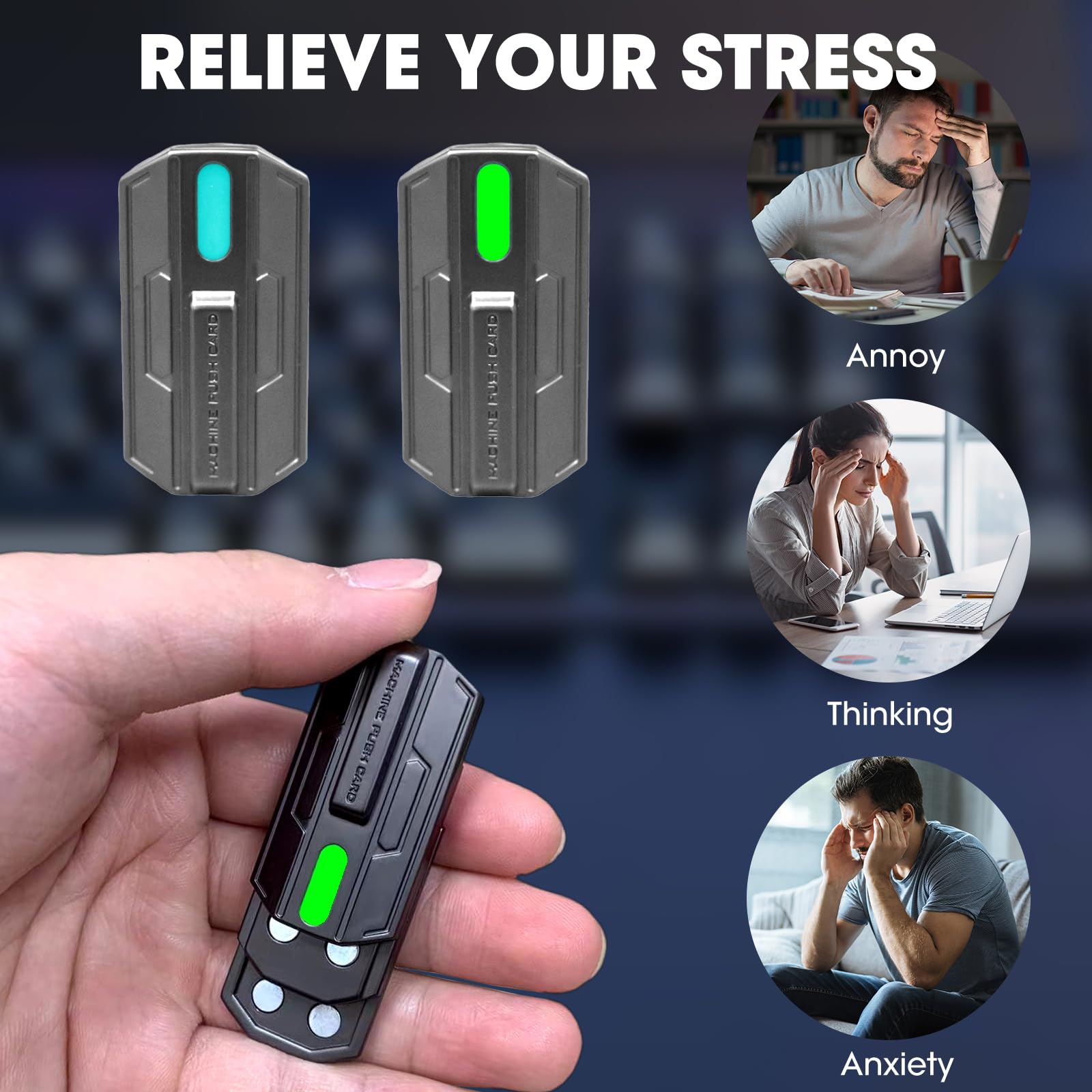 Mua JUDIXY Fidget Slider Mecha Push Card Glow in The Dark Metal ...