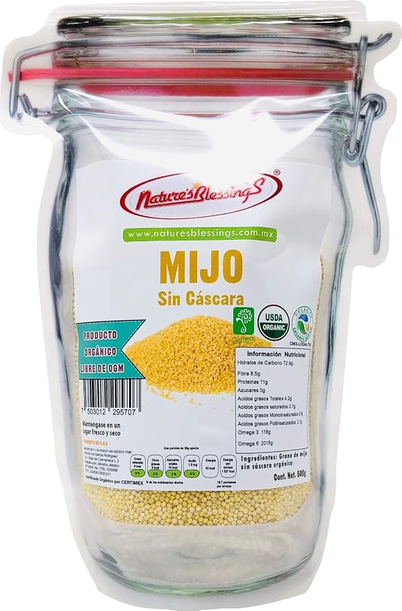 Mijo en grano orgánico sin cascara 500g: Amazon.com.mx: Alimentos y Bebidas