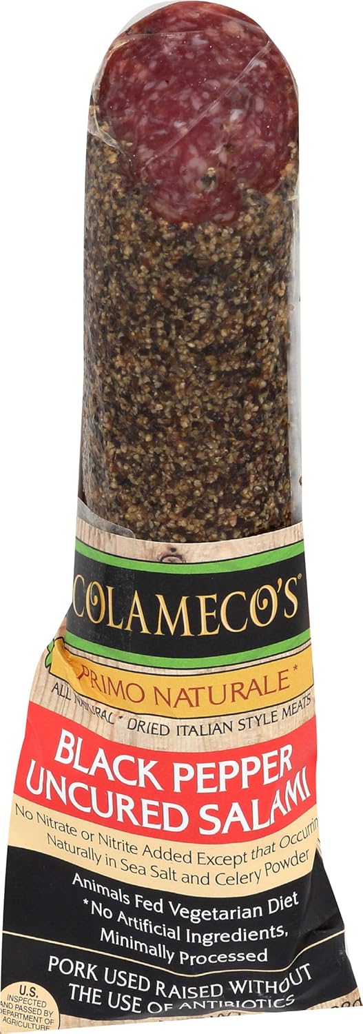 Colameco's, Black Pepper Uncured Salami, 7 oz: Amazon.com: Grocery ...