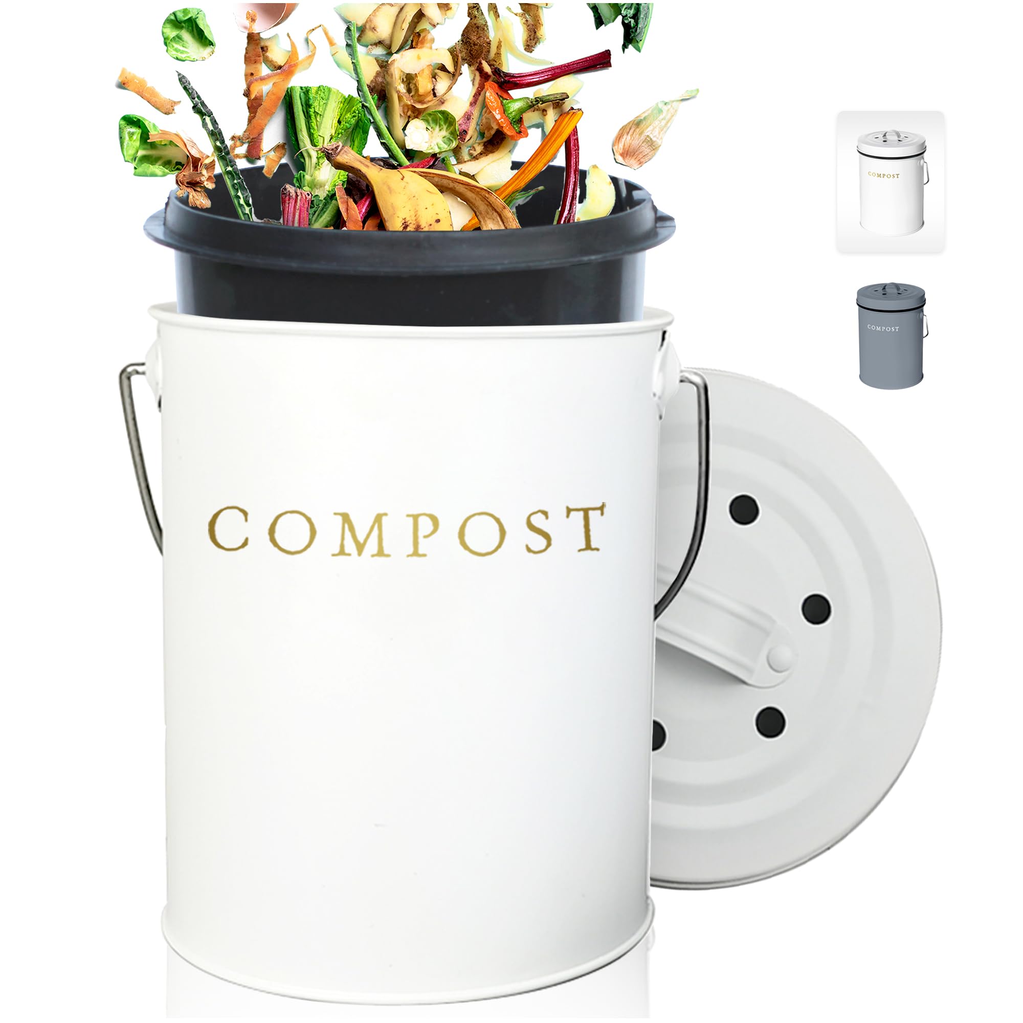 Mua White Indoor Compost Bin Kitchen Odorless, Kitchen Compost Bin ...