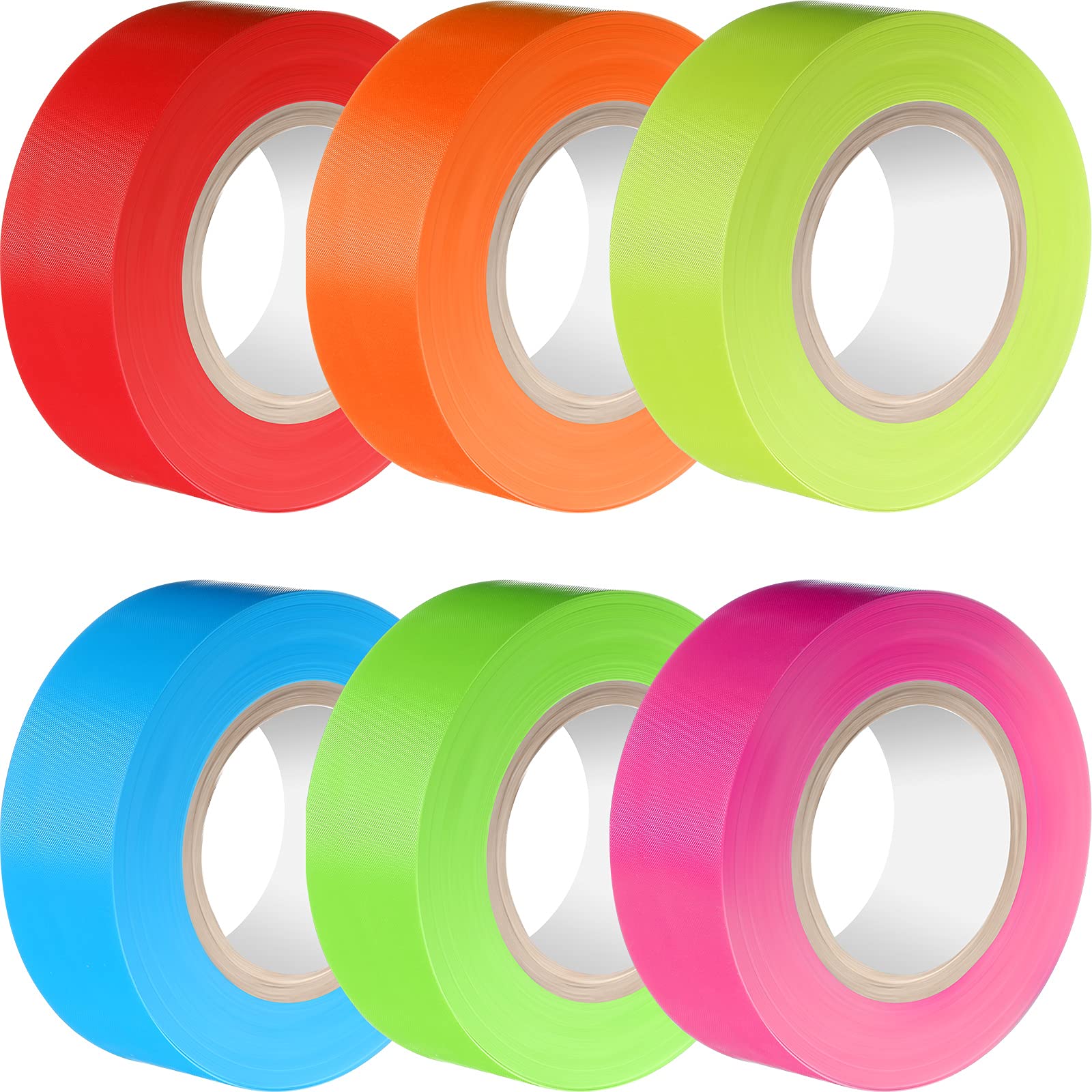 Mua Chinco 6 Pieces Flourescent Flagging Tape Neon Ribbon Multipurpose ...