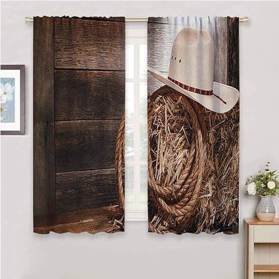Amazon.com: Western Curtain Panels, Curtains 45 inch Length American ...