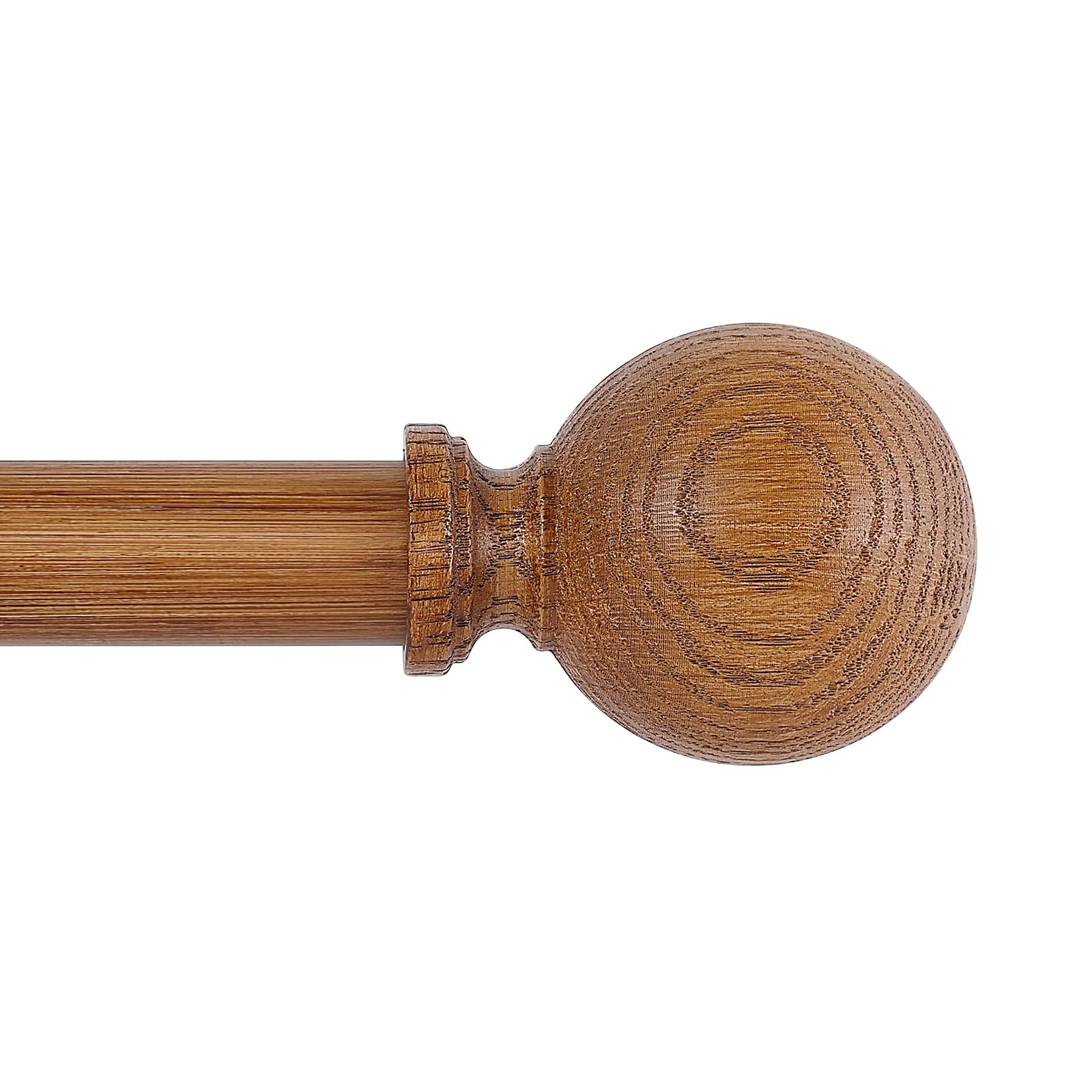 HTZON Brown Wood Grain Ball Adjustable Curtain Rods, 18-45 Inch, Heavy ...