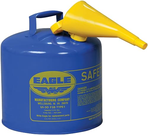 Eagle 5 Gallon Type I Blue Safety Gas Can for Kerosene with Flame ...