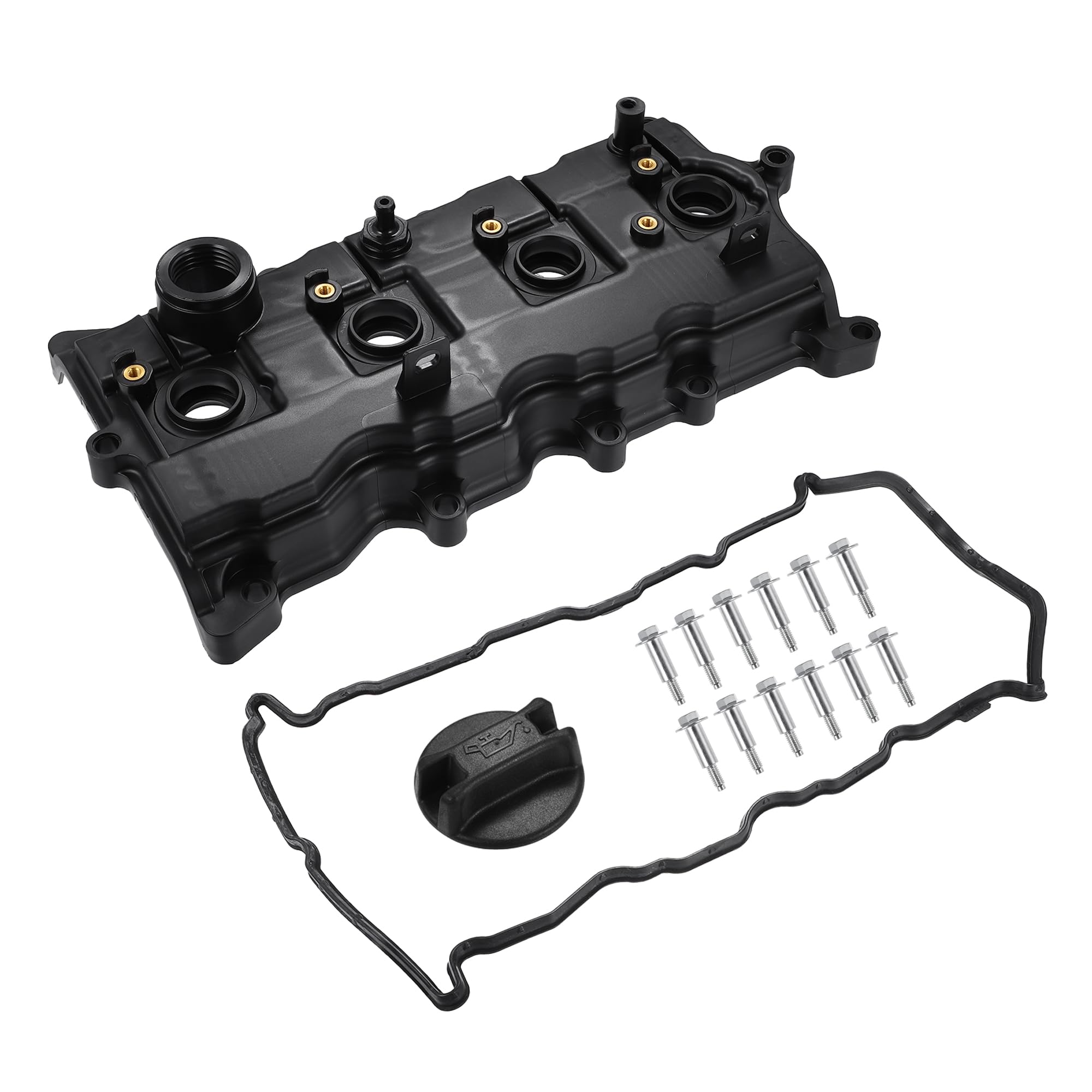 X AUTOHAUX Camshaft Engine Valve Cover with Gasket Bolts Kit PCV Valve ...