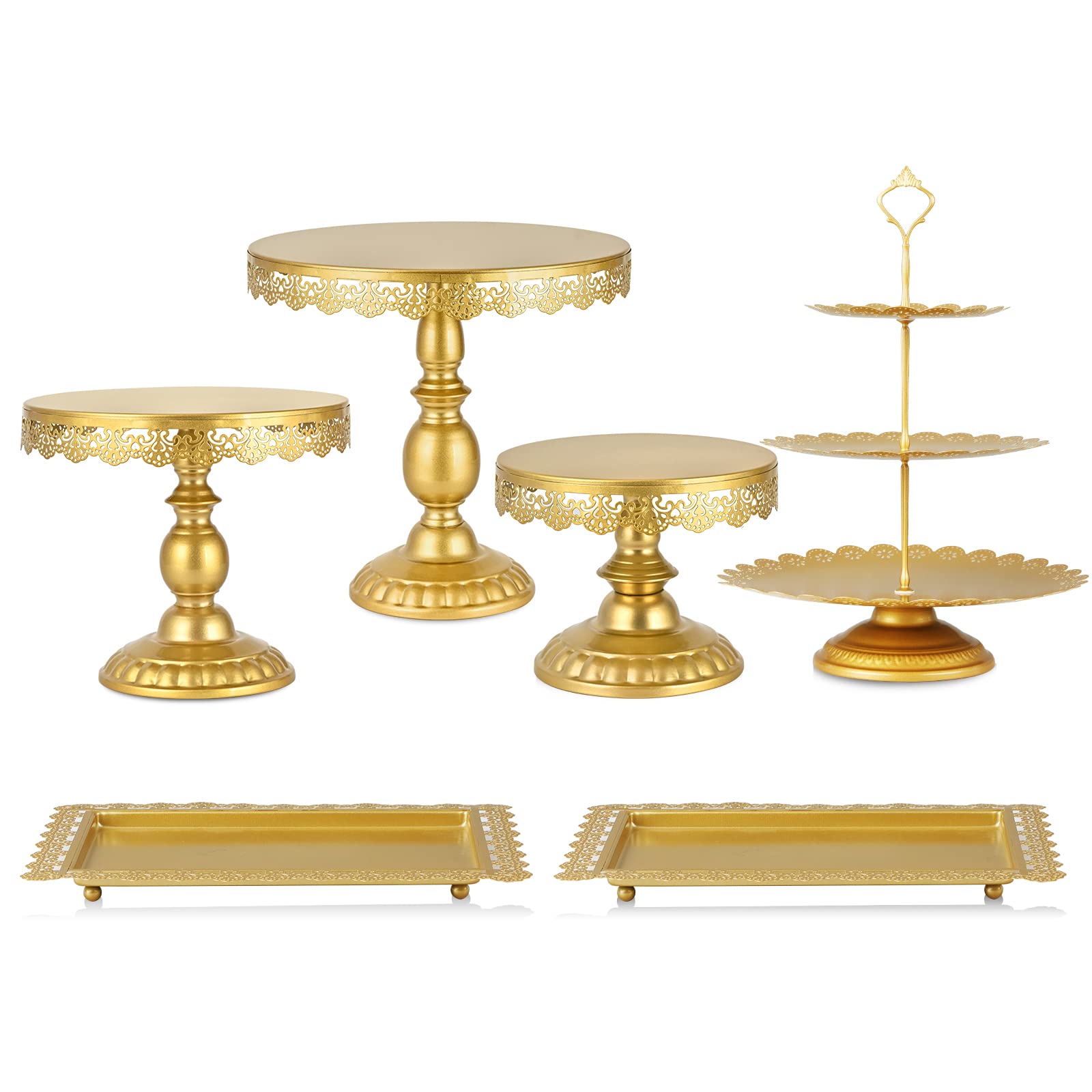 texinpress Gold Cake Stand Set Gold Metal Round Cupcake Stand Cookies ...