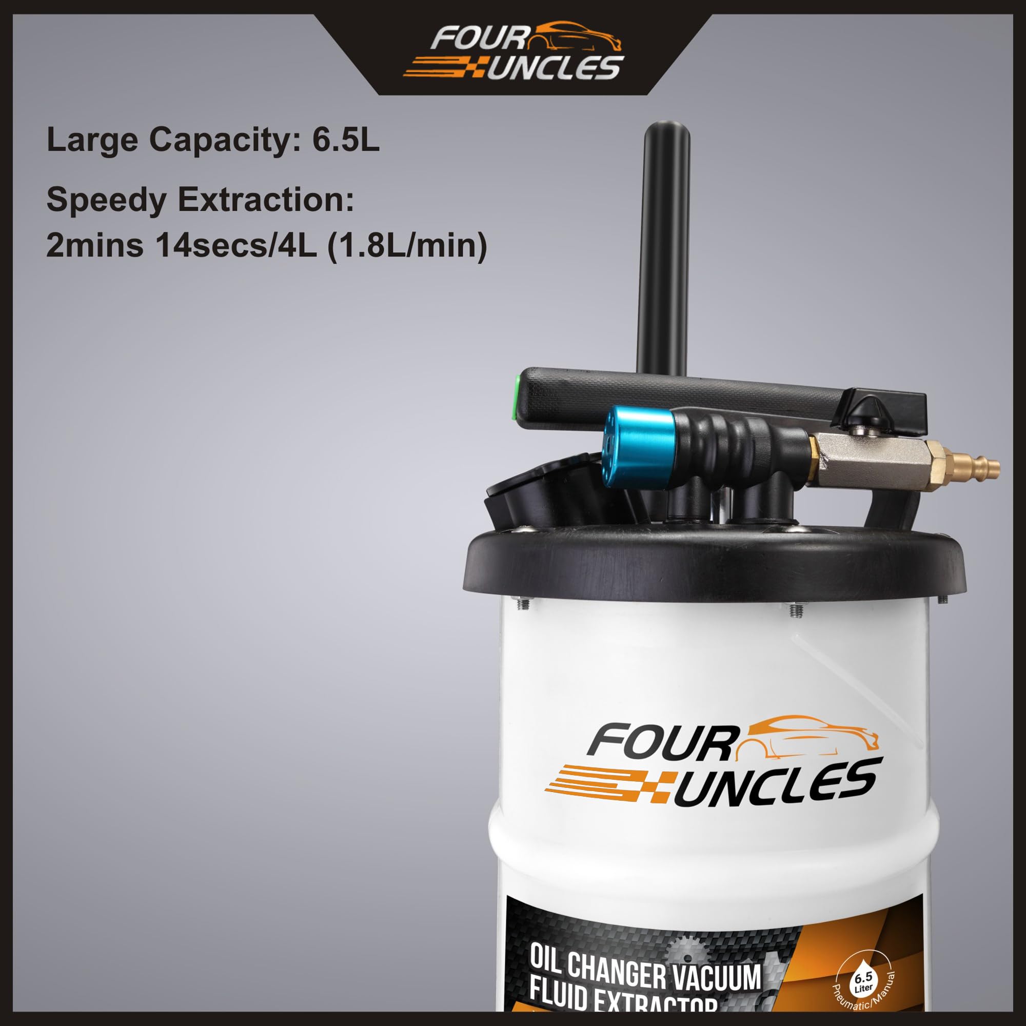 Mua FOUR UNCLES 6.5L Oil Extractor - Pneumatic/Manual Vacumm Fluid Extractor with Pump Tank ...