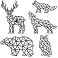 Amazon.com: ZZZ TYLOO Metal Geometry Wall Decor, Metal Bear Wolf Fox Owl Deer Wall Decor, Metal ...