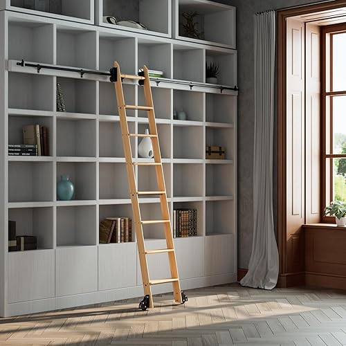 TOPSON 8FT Rolling Library Ladder Hardware Kit,Library Ladders with ...