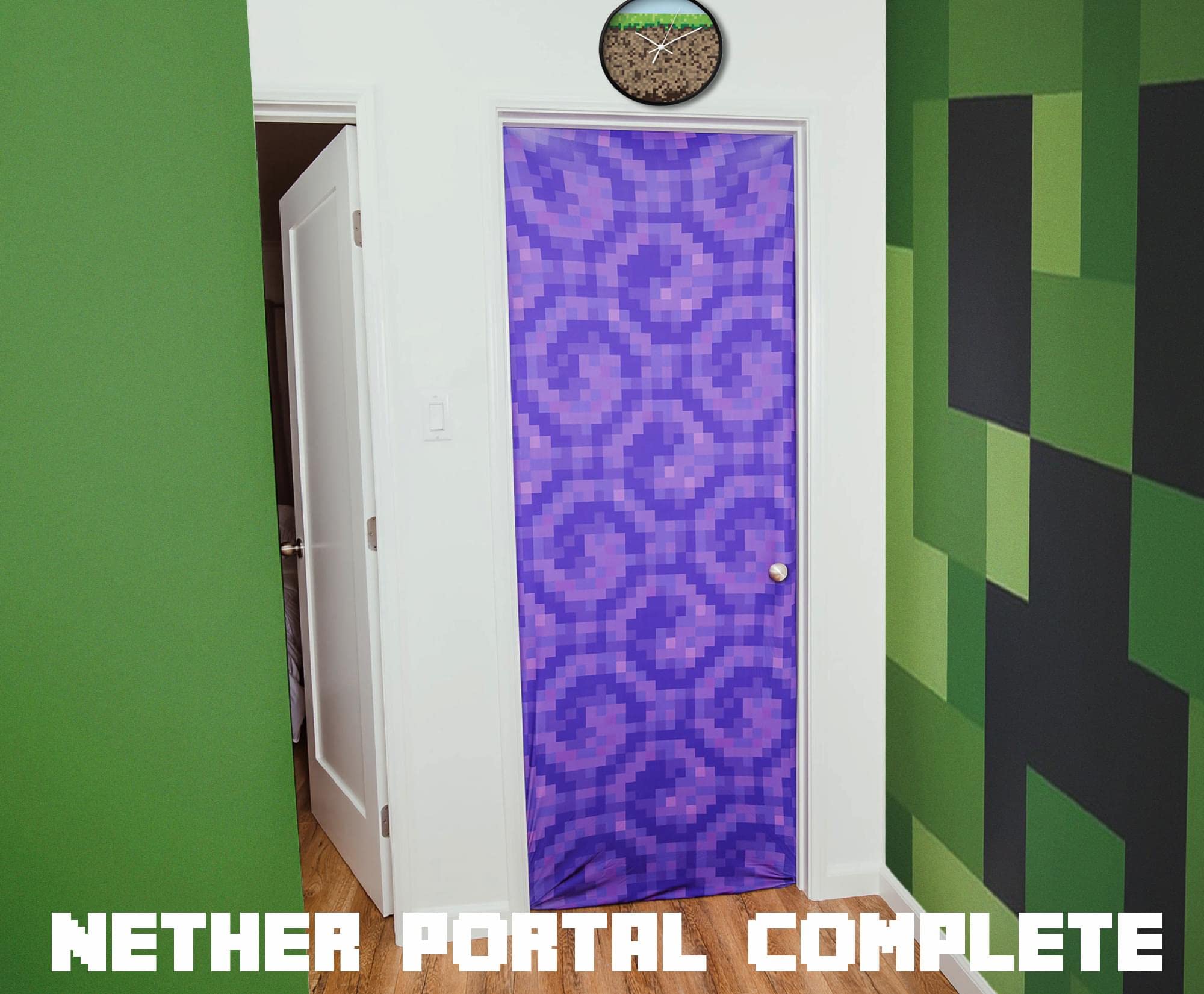Mua Minecraft Purple Nether Portal Gateway Fabric Door Cling | Wall ...