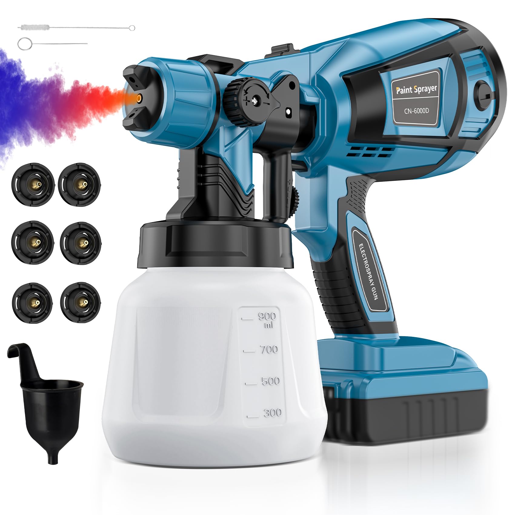 Cordless Paint Sprayer for Dewalt 20V Max Battery, HVLP Paint Sprayer ...