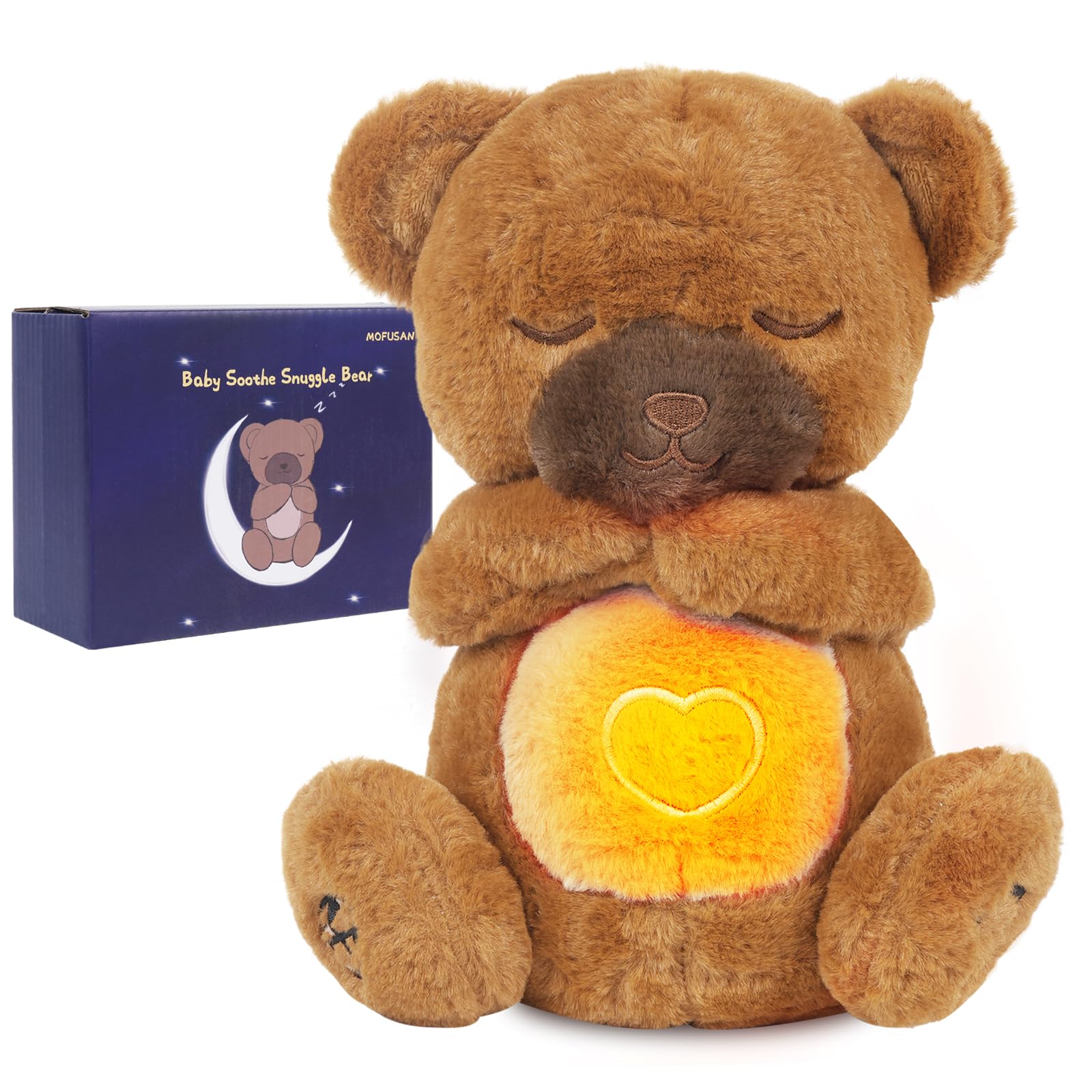 MOFUSAN Soothe Snuggle Bear Plush, Soothing Breathing Bear Stuffed ...