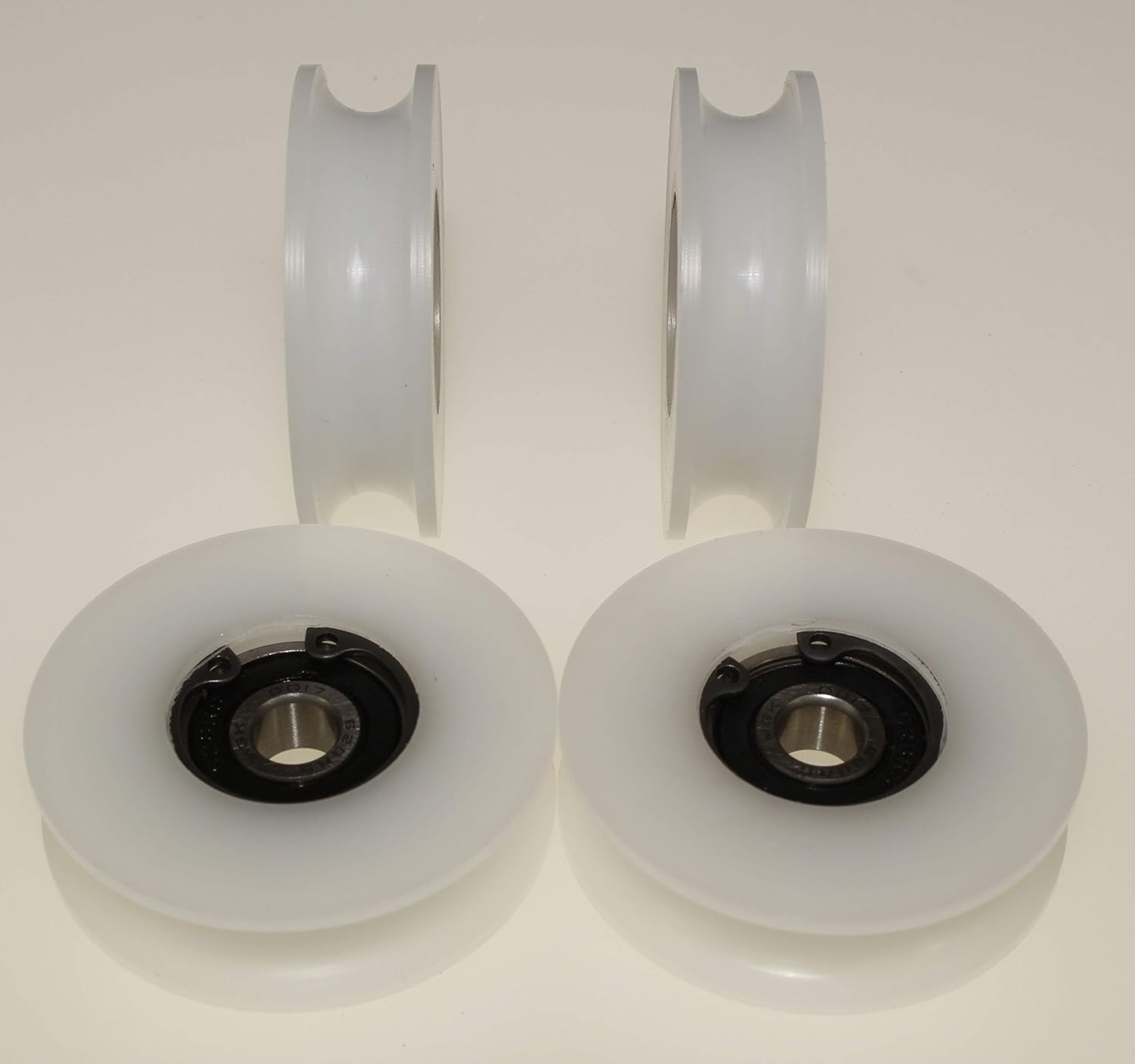 (A 50-8-8) Pack of 4 x Polyacetal Pulley wheels 50 mm Diameter U Groove ...