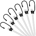 ZHOUBIN 18 inch Bungee Cords with Hooks - White Bungee Cords 6 Pcs ...