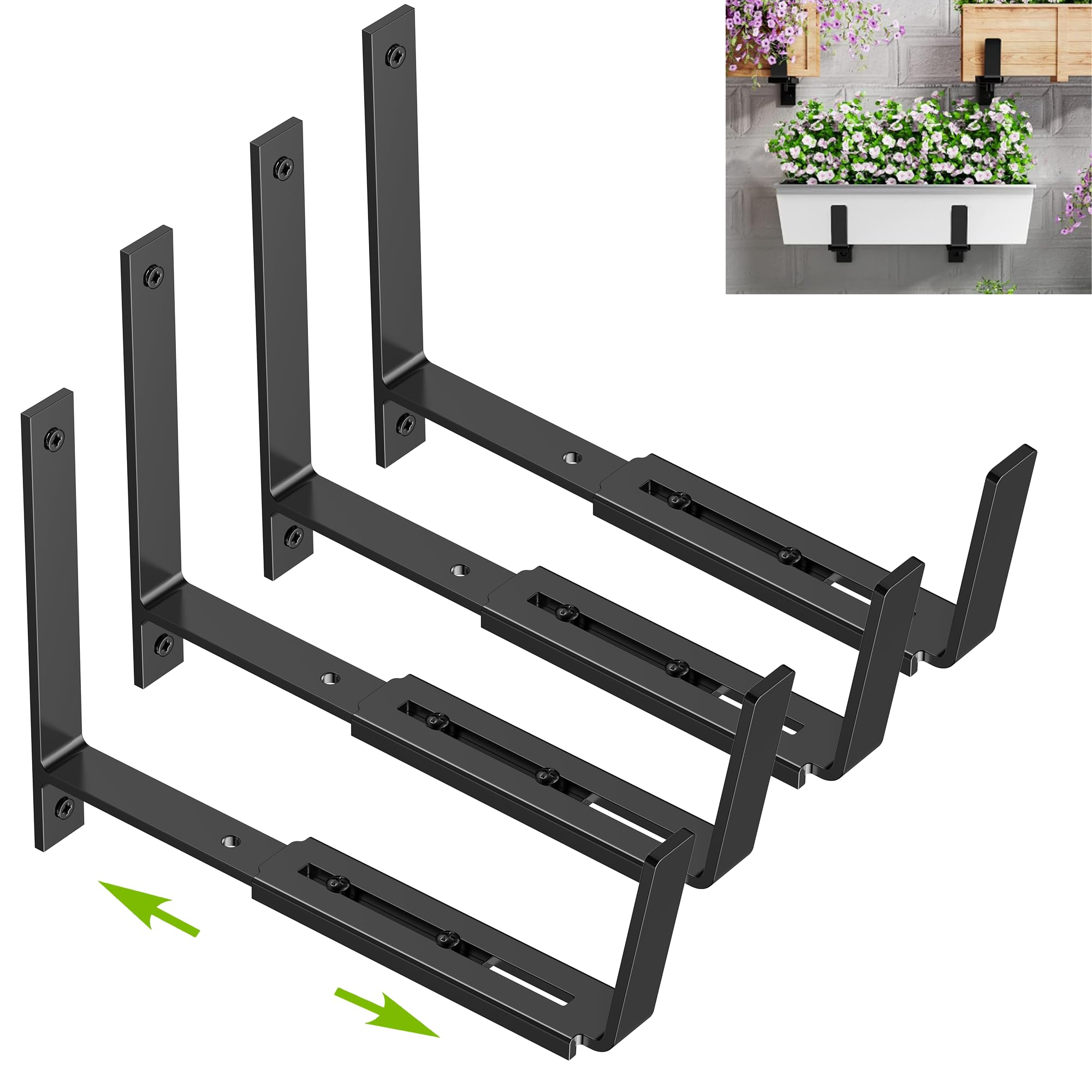 Mua Y&M Adjustable Planter Box Brackets, Brackets for Window Boxes ...