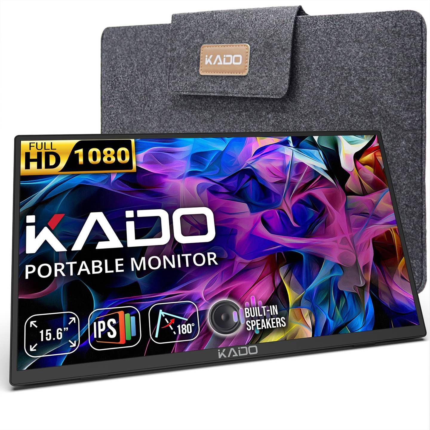 Kado Portable Monitor 15.6-Inch FHD 1080p, USB-C mini-HDMI Gaming ...