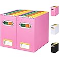 Amazon.com : BALEINE File Organizer, File Box with Handle, Cardboard ...