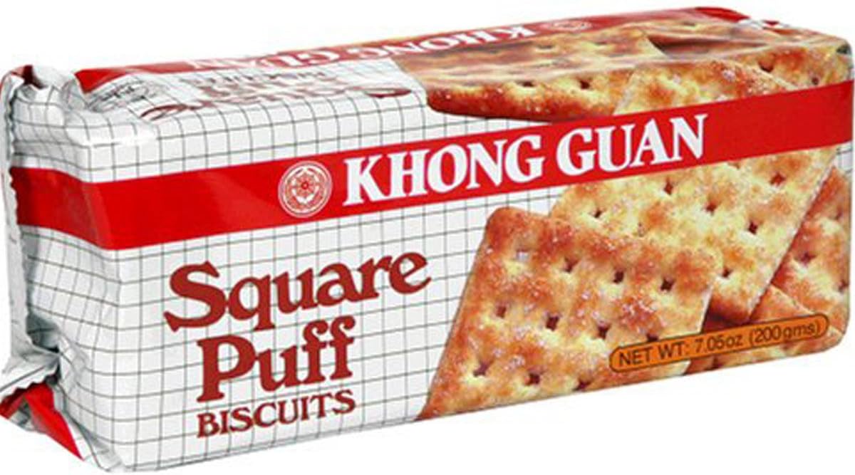 Amazon.com: Square Puff Biscuits - 7.05oz [3 units] by Khong Guan ...