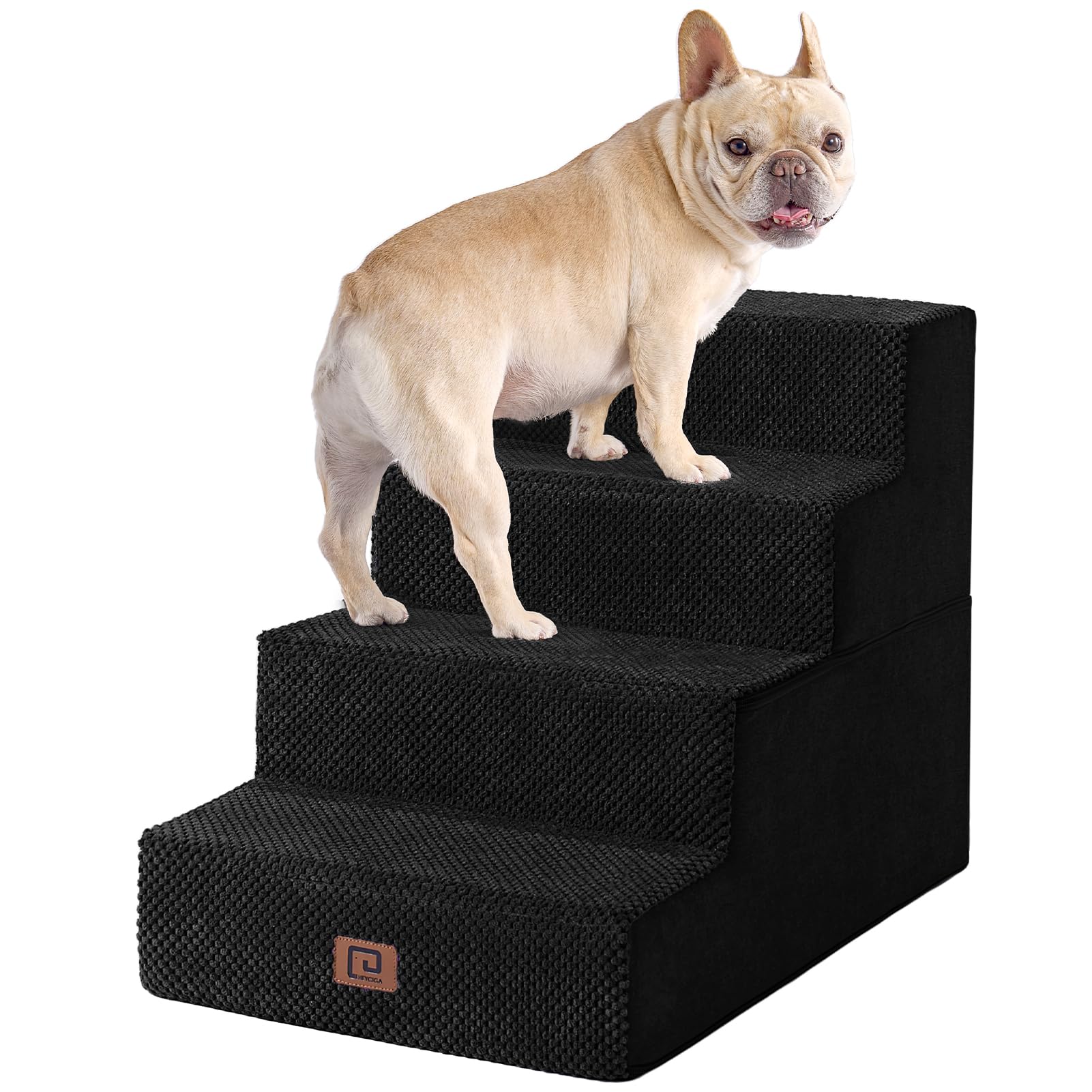 EHEYCIGA Dog Stairs for Bed 18”H, 4-Step Dog Steps for High Bed, Pet ...