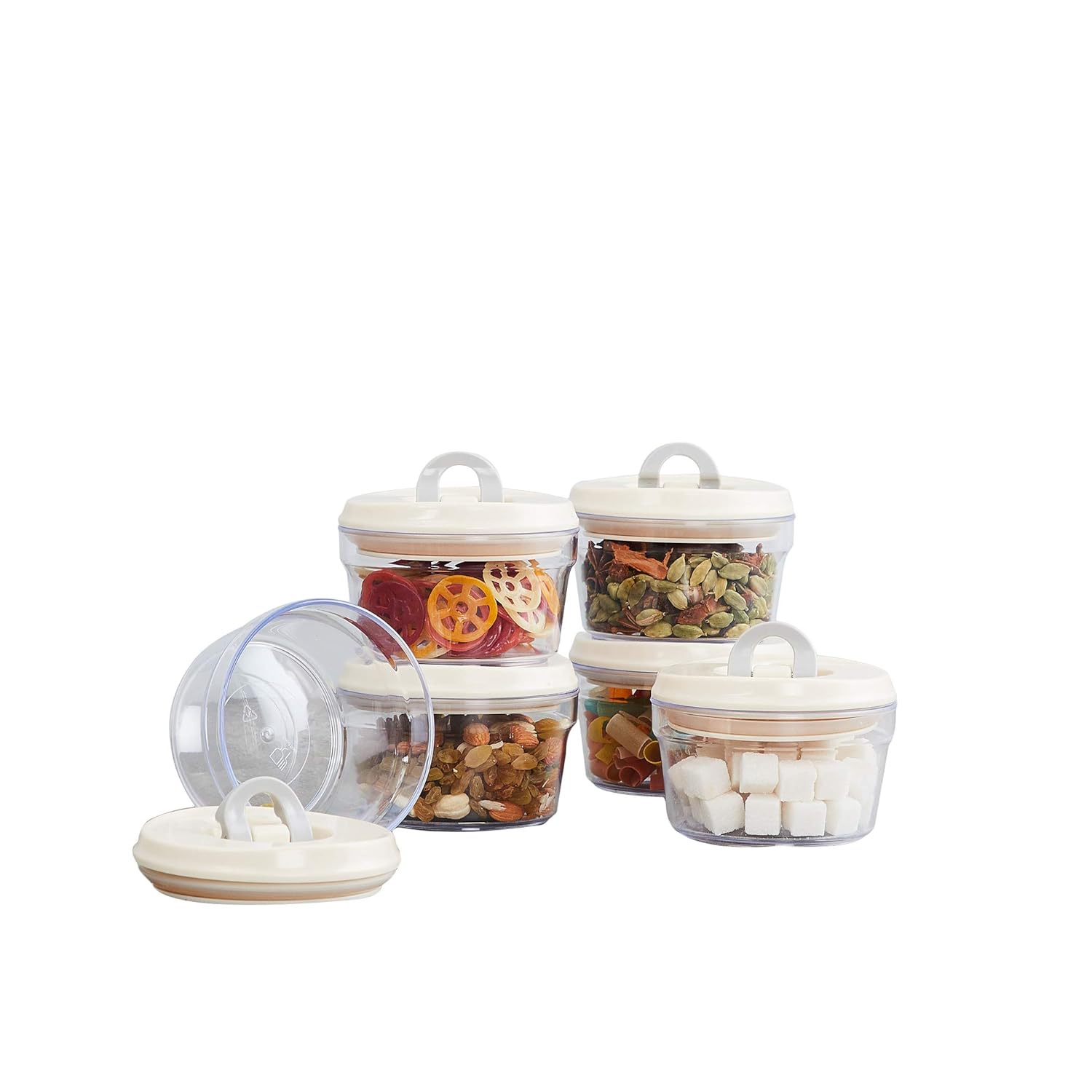 Buy Home Centre SIATTLE-Sterling-T1 Plastic Storage Jar - 380ml, 6 Pcs ...
