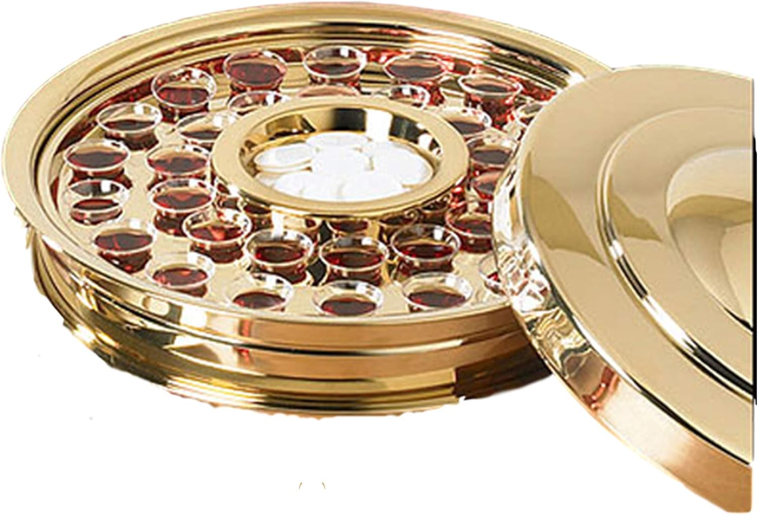 Stackable Communion Tray with Center Bread Plate & Tray Cover ...