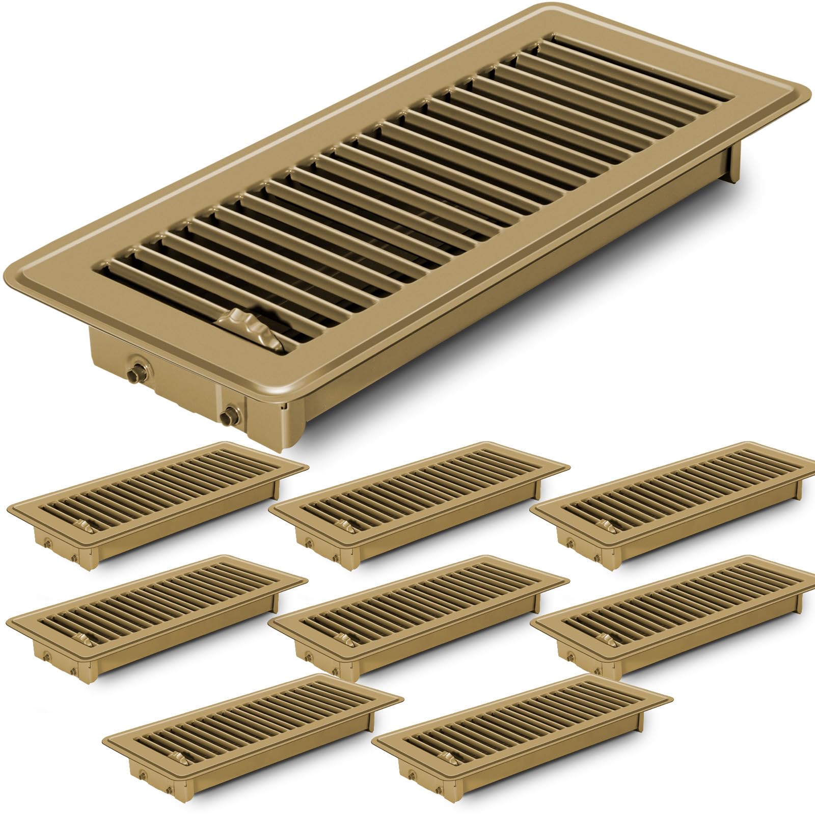 8 PCS Floor Register 4x12 Inch Heavy Duty Floor Vents, Metal Heat Air ...