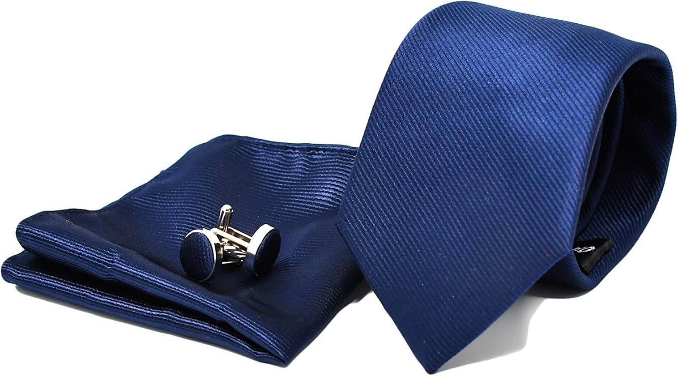 Coffret Ensemble Cravate Homme, Mouchoir de Poche, Boutons de Manchette ...