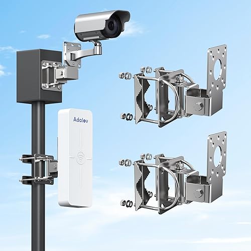 2 Pack Universal Wall / Pole Mounting Pole Mount Brackets with U-Bolt，L ...