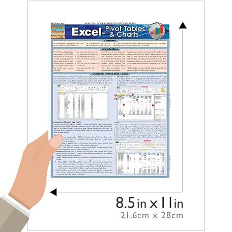 Mua Excel: Pivot Tables & Charts QuickStudy Laminated Reference Guide ...