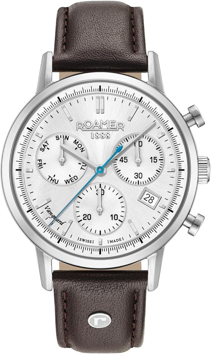 Roamer Mens Chronograph Quartz Watch with Leather Strap 975819 41 15 09 ...
