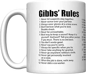 Amazon.com: NCIS 2020 Gibbs' Rules Coffee Mug (Newest edition): Kitchen ...