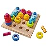 HABA Rainbow Whirls Wooden Sorting & Stacking Rings Shape Sorter ...