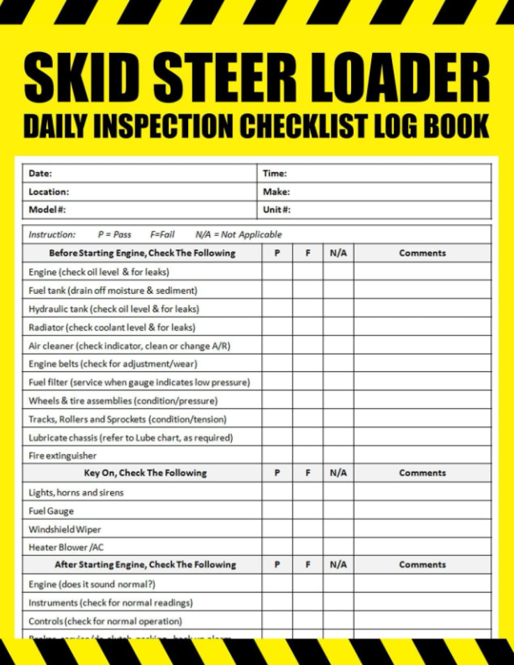 Mua Skid Steer Loader Daily Inspection Checklist: Skid Steer Pre-Use ...