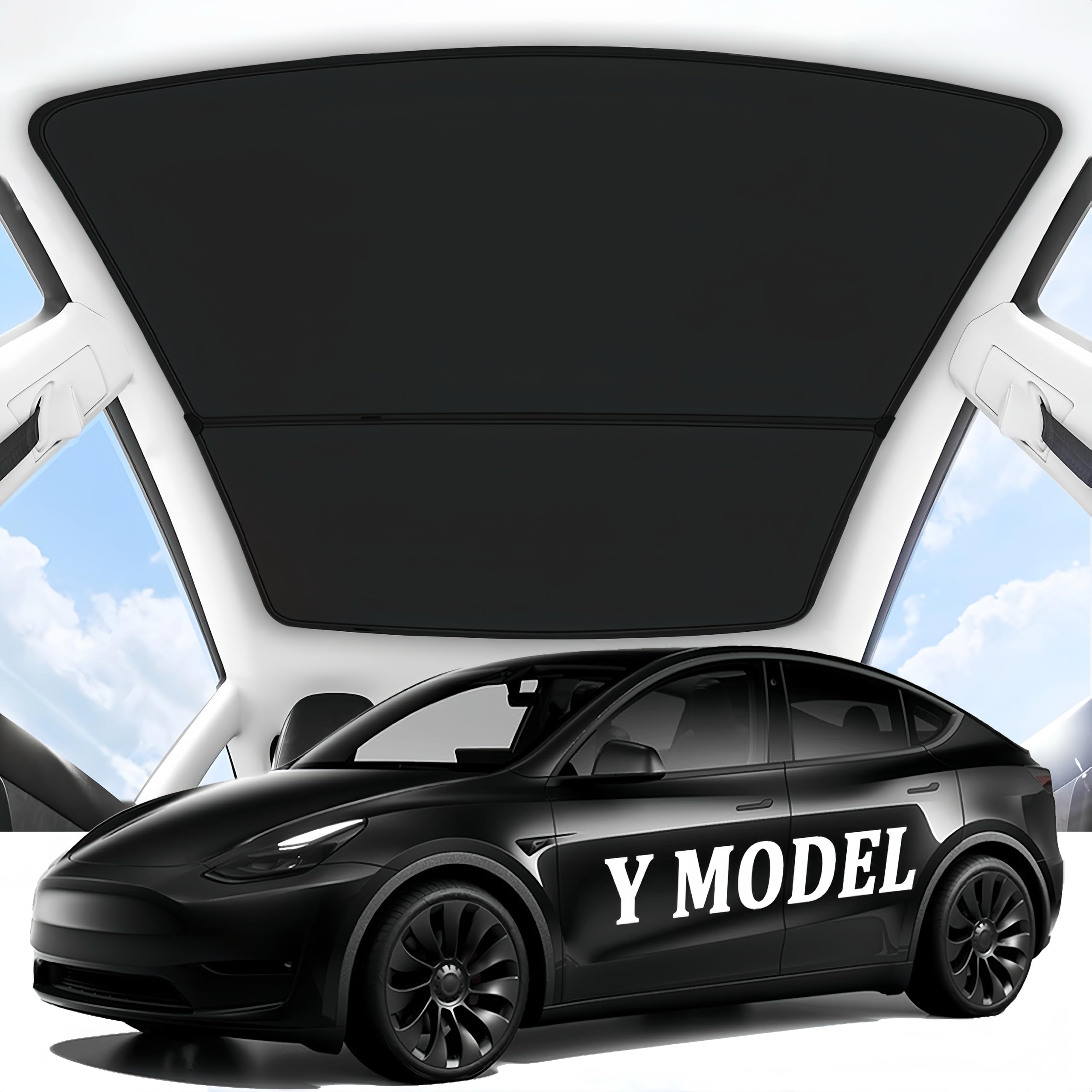 2025 Upgraded Tesla Model Y Sunshade Roof, UPF200+ Roof Sunshade with ...