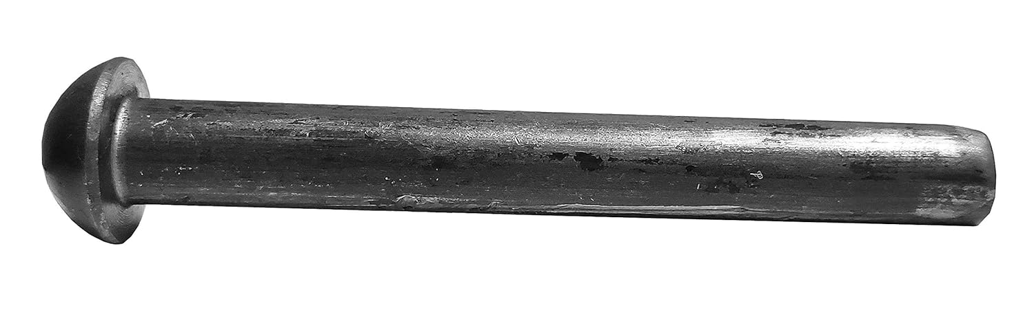 1/4" Dia. X 2" Length Steel Solid Rivet, Round Head, Plain Finish (Pack ...