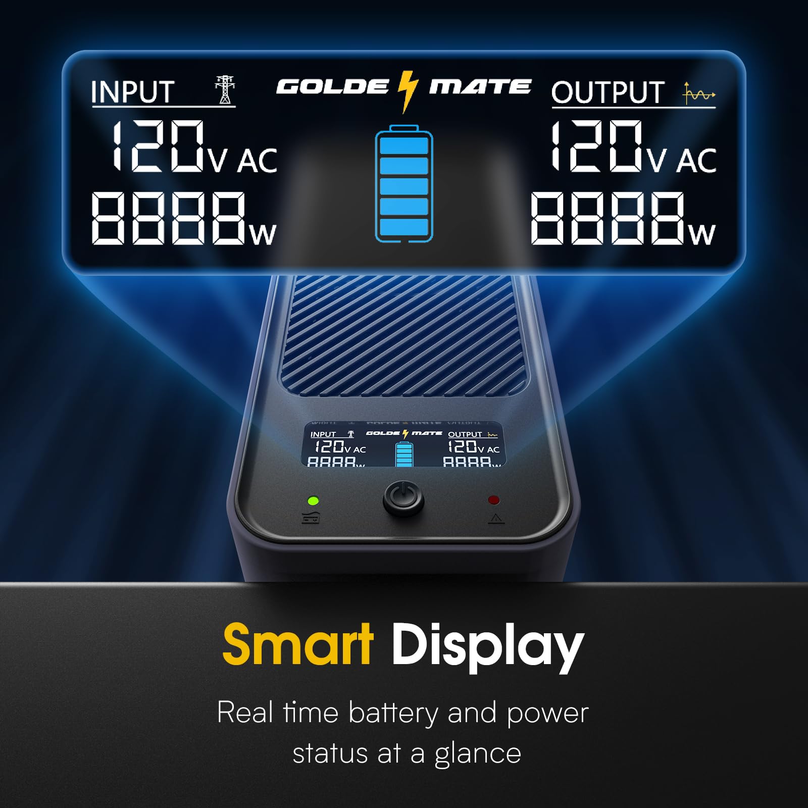 GOLDENMATE 1000VA/600W Lithium UPS Battery Backup And Surge Protector ...