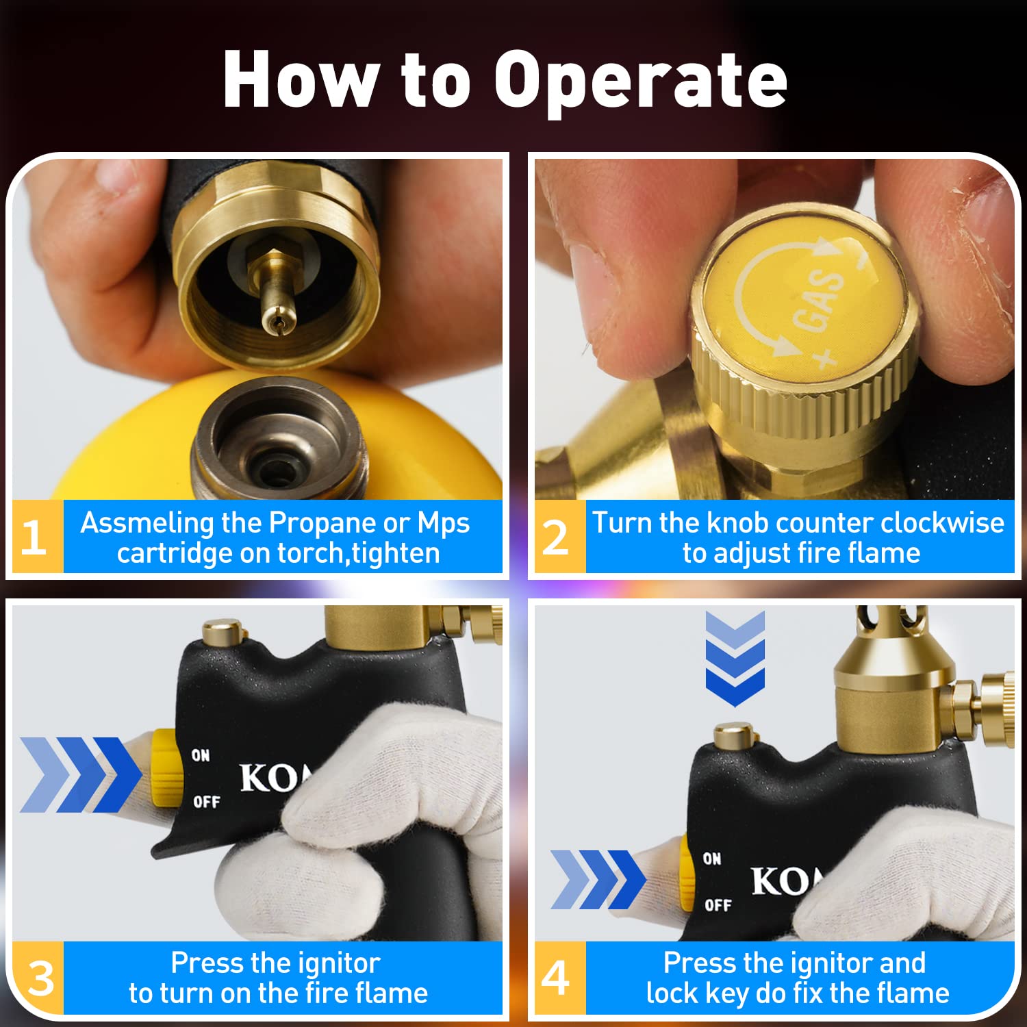 Mua KOMAN Propane Torch Head Kit with 3 Nozzles, High Intensity Trigger ...