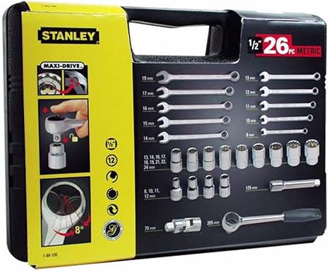 Stanley Socket Spanner Set 1/2 Inch, 1-89-105: Amazon.co.uk: DIY & Tools