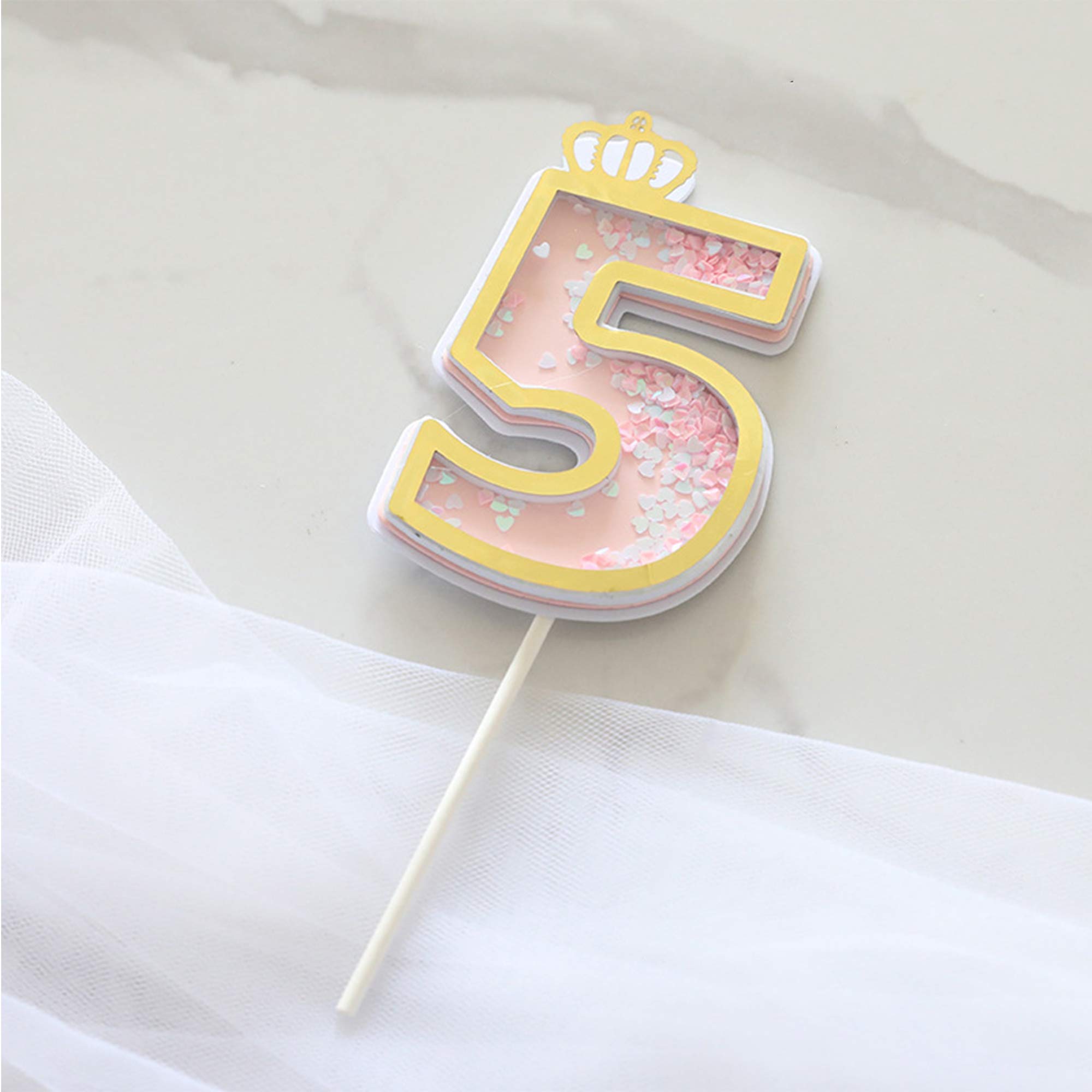 5th Cake topper Kids Birthday Party 5th Wedding Anniversary Cake Topper ...