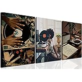 Amazon.com: Black Woman Wall Art Set of 3 Fashion African American Women Wall Decor Trendy ...